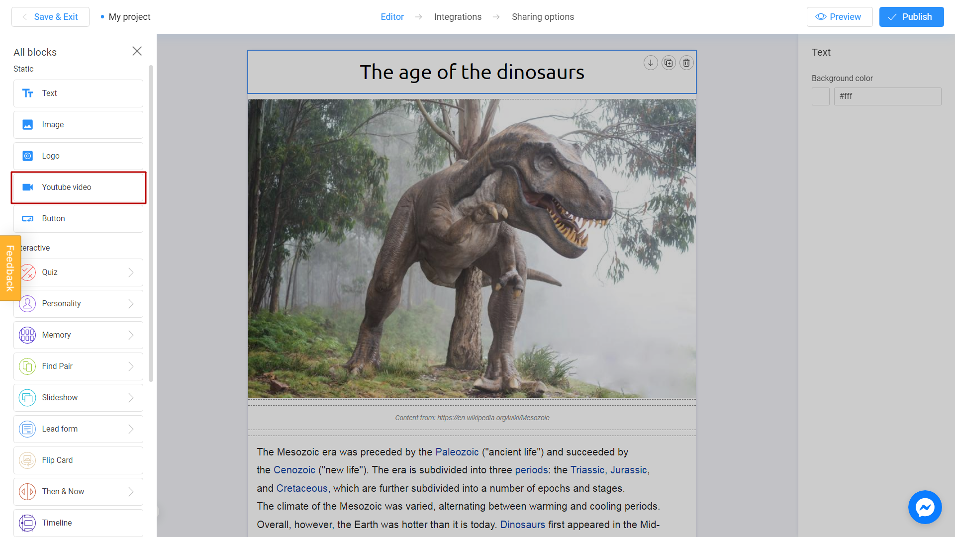 How can I add a YouTube video to my project? - Interacty Help Center